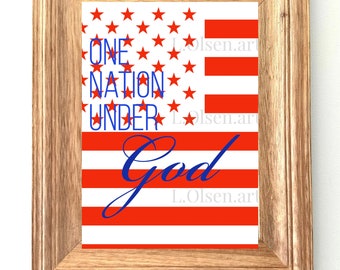 One Nation Under God Png Fourth of July Png Sublimation - Etsy