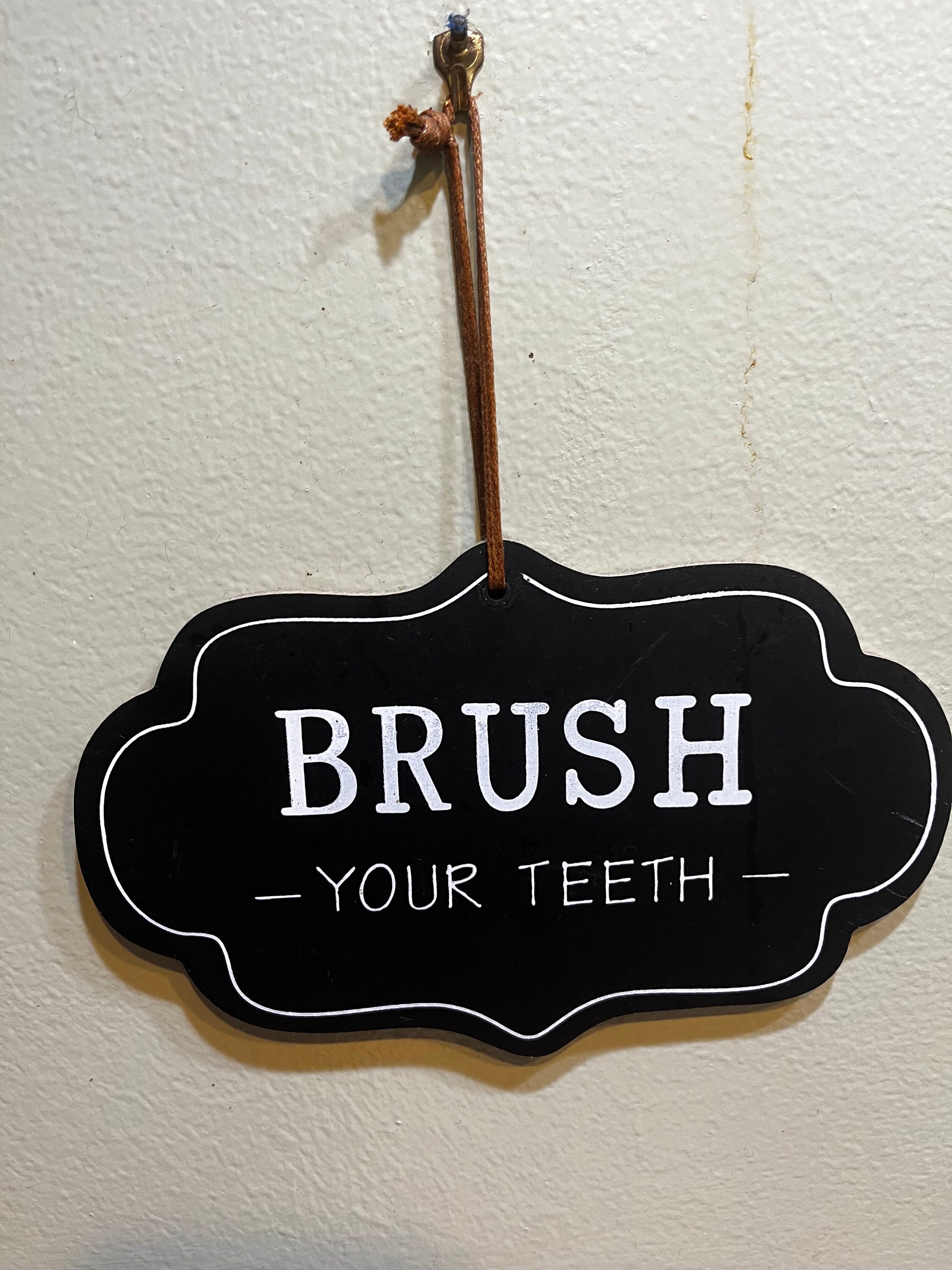 Brush Your Teeth Sign On Chalkboard