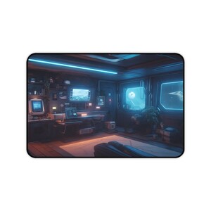 Lofi Futuristic Room Desk Mat Long Desk Mat Gaming Mousepad - Etsy