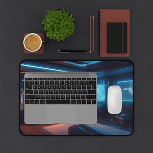 Lofi Futuristic Room Desk Mat Long Desk Mat Gaming Mousepad - Etsy