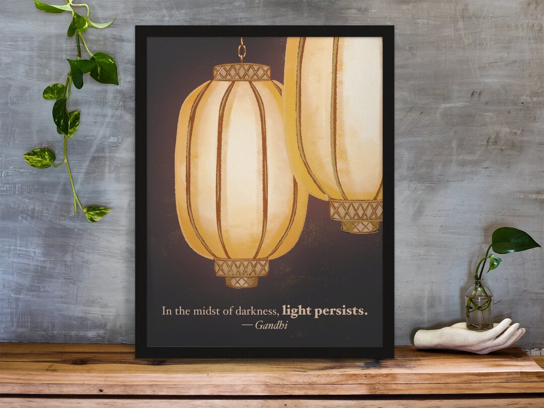 Warm Lanterns Quote Art Print / Boho Wall Art, Ghandi Quote, Light That ...