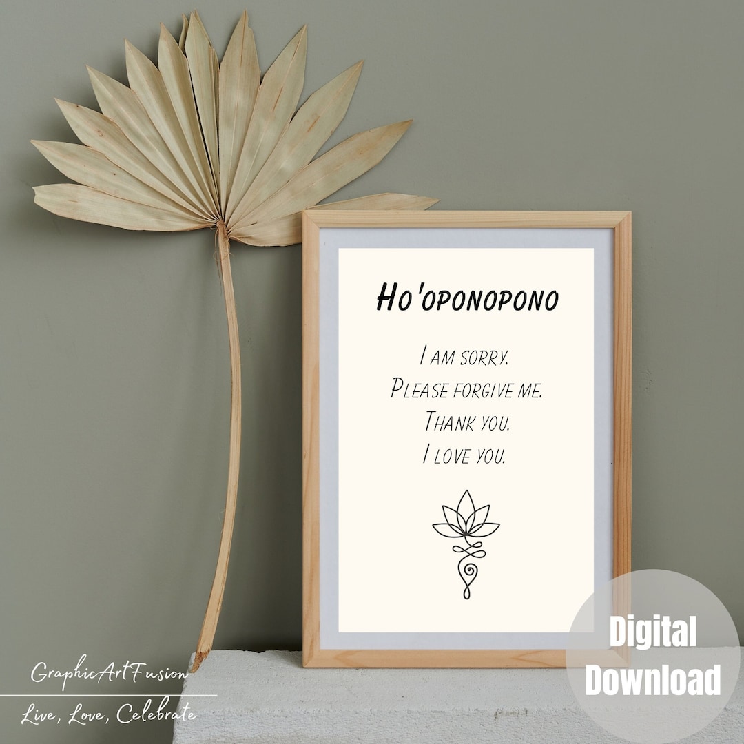 Ho'oponopono Poster Printable Wall Art Digital DOWNLOAD - Etsy
