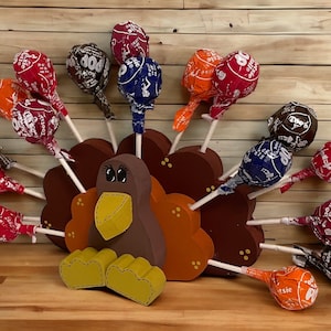 Wooden Turkey Lollipop sucker Holder Thanksgiving Decor - Etsy