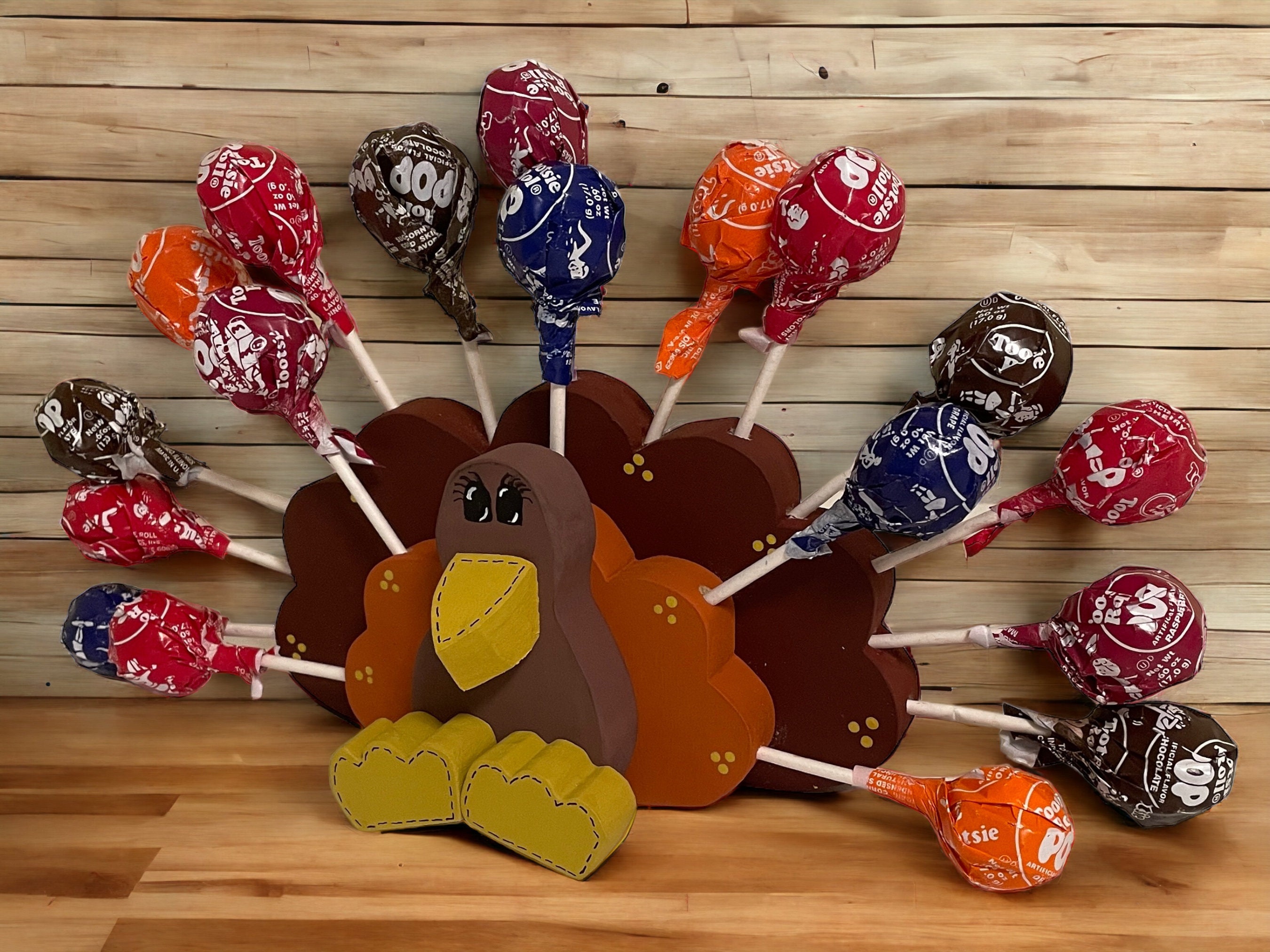 Wooden Turkey Lollipop sucker Holder Thanksgiving Decor - Etsy