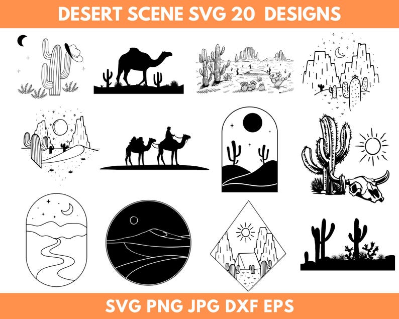 High Quality Desert Scene Svg Bundle, Desert Scene Svg, Desert Scene ...