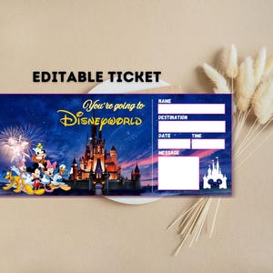 Surprise Disneyland Ticket Template, Disneyworld Ticket, Printable ...