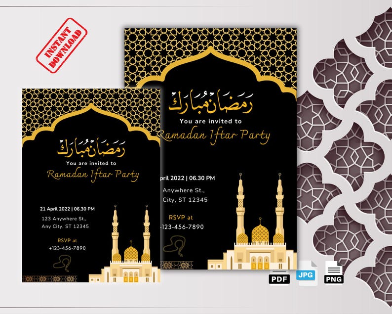 Editable Iftar Dinner Party Invitation, Ramadan Iftar Party Invitation ...