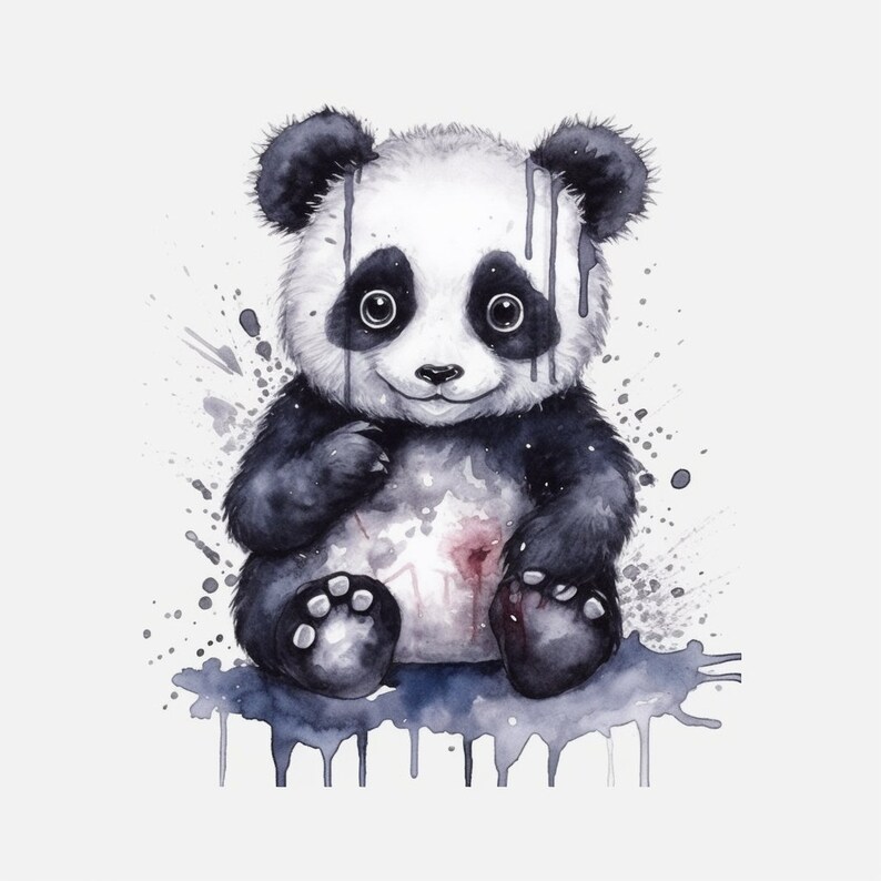 Cute Zombie Panda, Baby Panda Clipart, Cute Panda Clipart, Panda ...