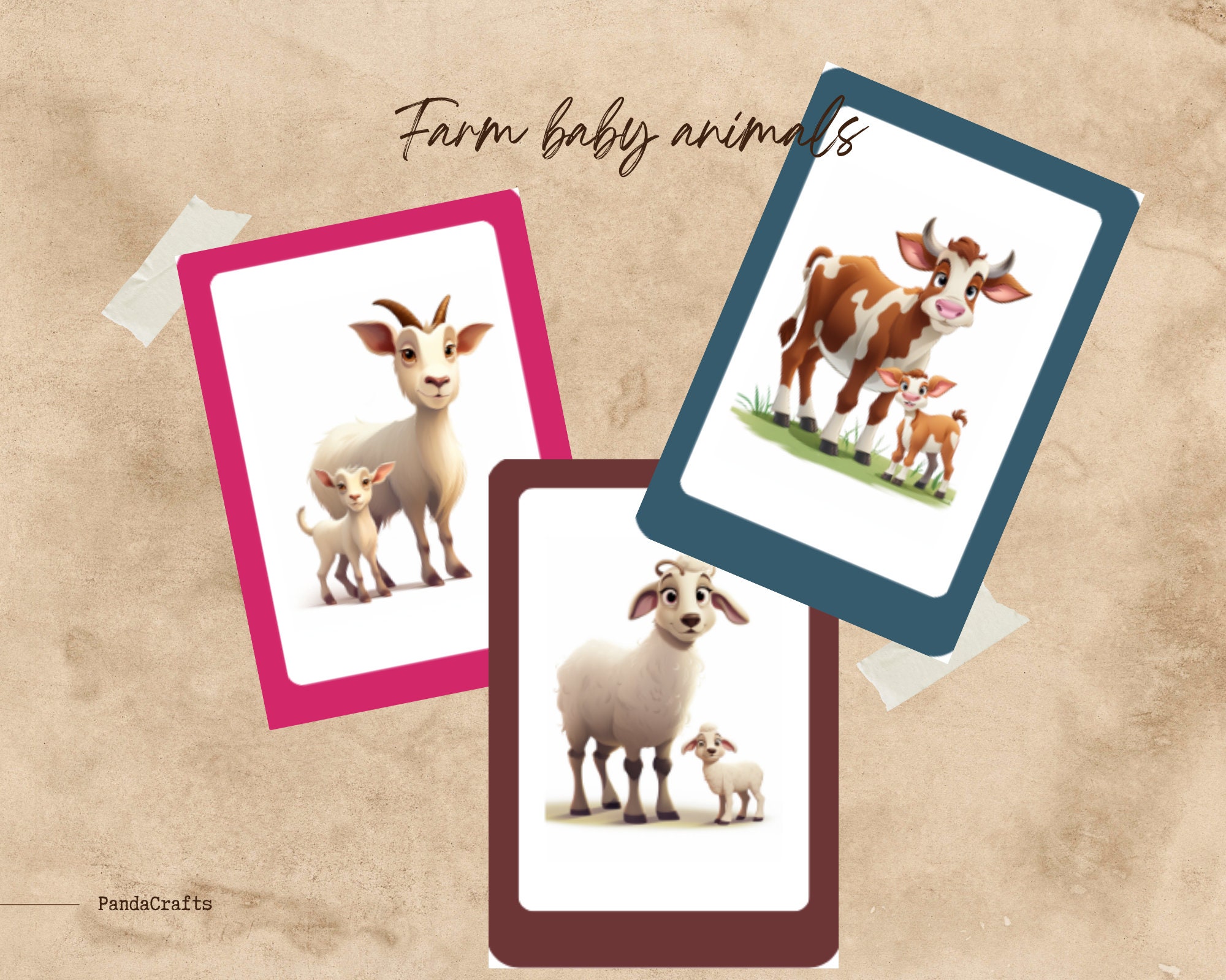 FARM BABY ANIMALS 30 Editable Montessori Cards Flash Cards Nomenclature ...