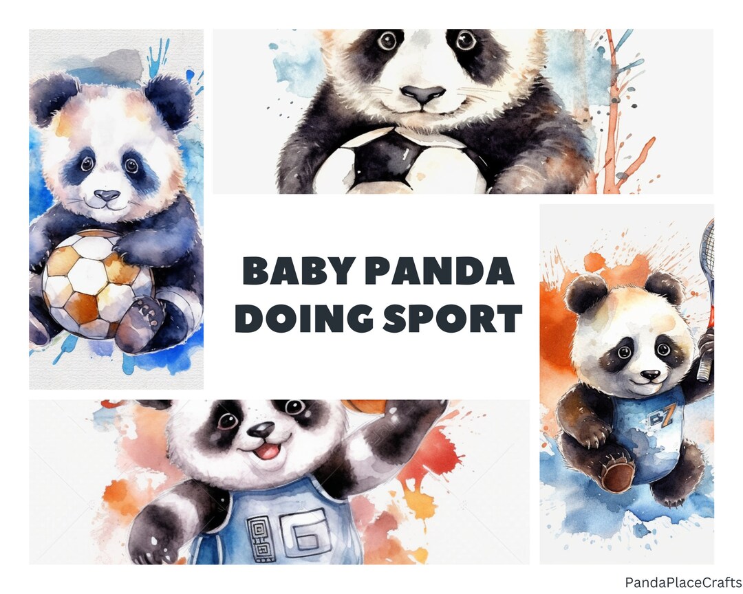Football Basketball Panda, Cute Pandas Playing Sports, Baby Panda ...