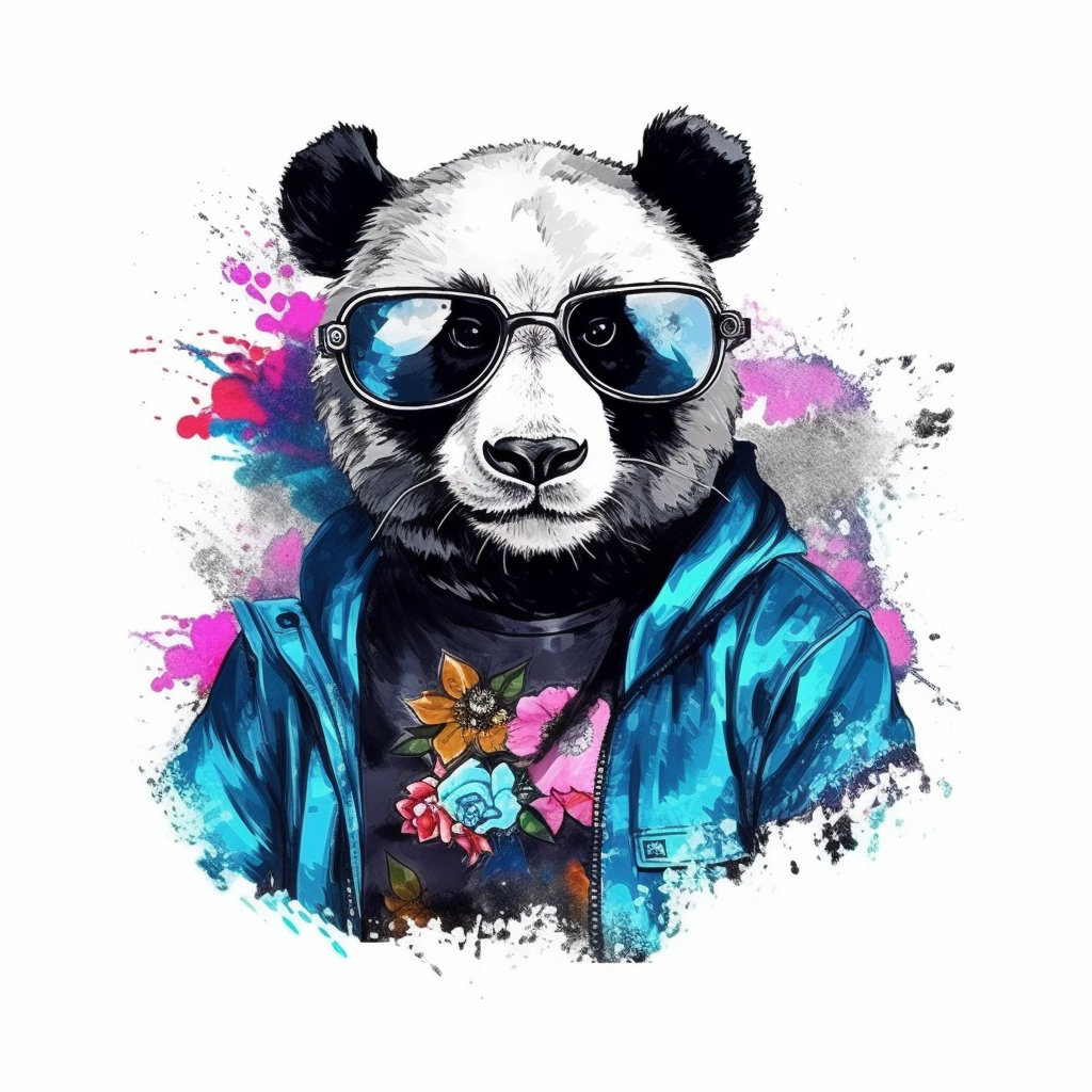 Badass Panda Clipart Hipster Cool Panda Hipster Panda - Etsy
