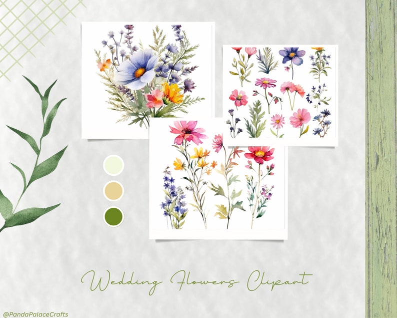 Wedding Flowers Clipart - Watercolor Wild Flowers - Floral Clipart ...