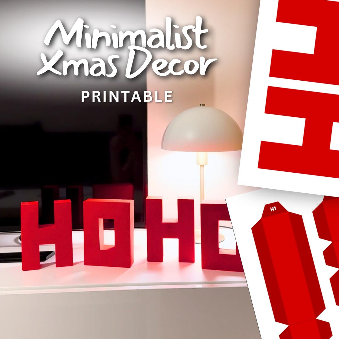 Paper HOHO Letters Printable Template, Christmas Decoration, Minimalist ...
