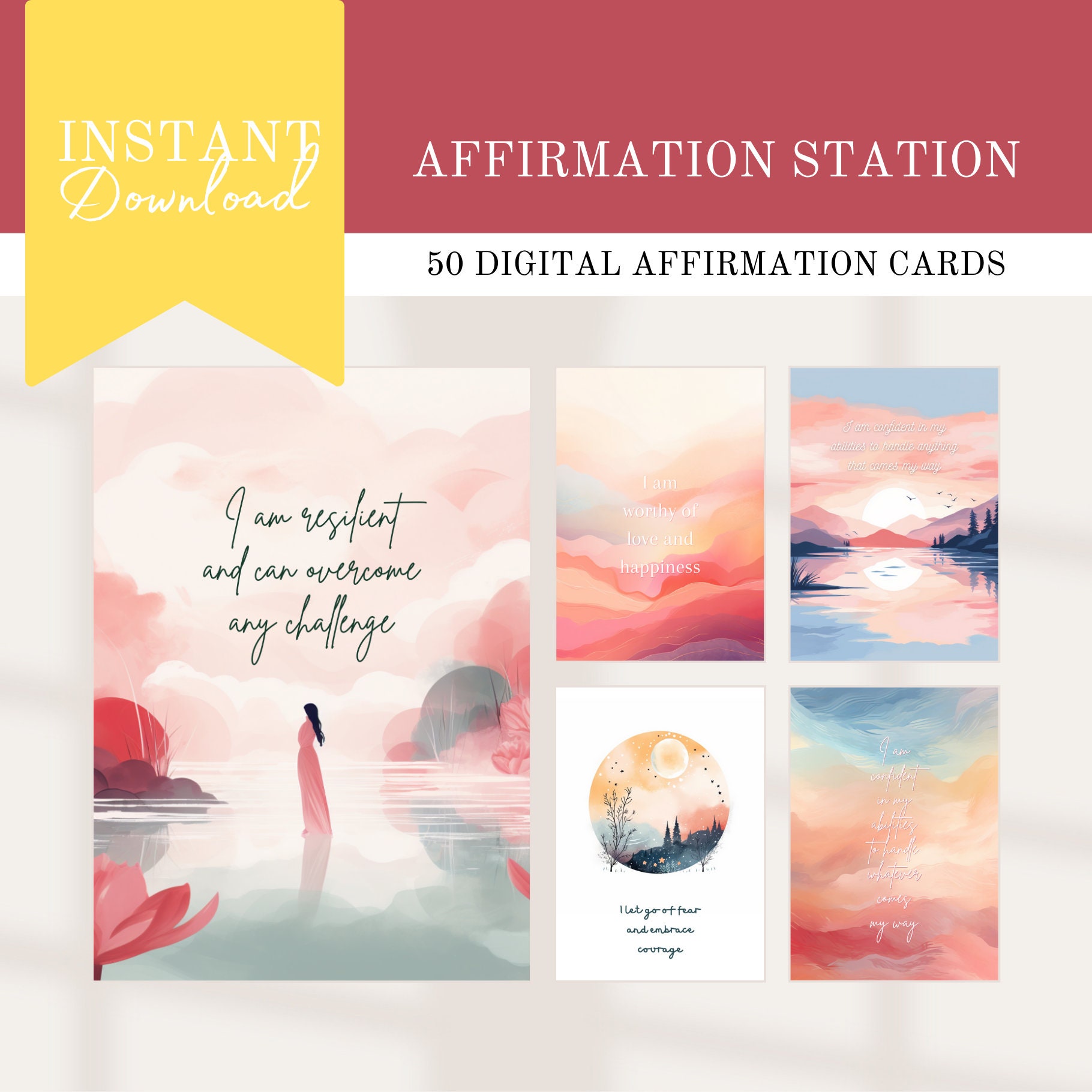 Affirmation Station Cards, Positive Quote Flash Cards, Affirmations ...