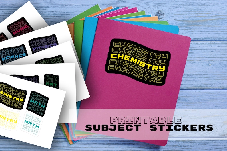 School Notebook Subject Labels | Stickers | Back to School Organisation ...