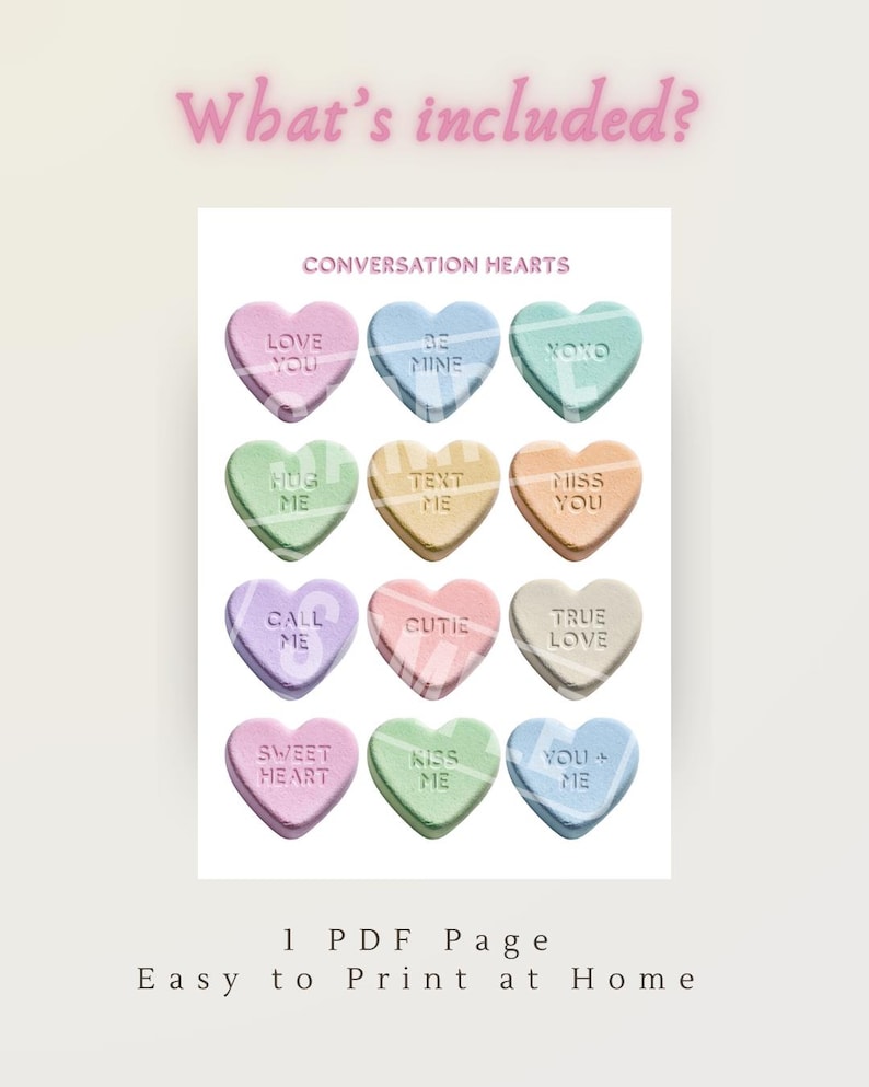 Candy Conversation Hearts Printable – Valentine's Day Cards, Tags ...