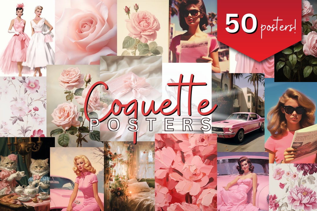 50 Girl Coquette Posters Coquette Room Decor Old Hollywood - Etsy