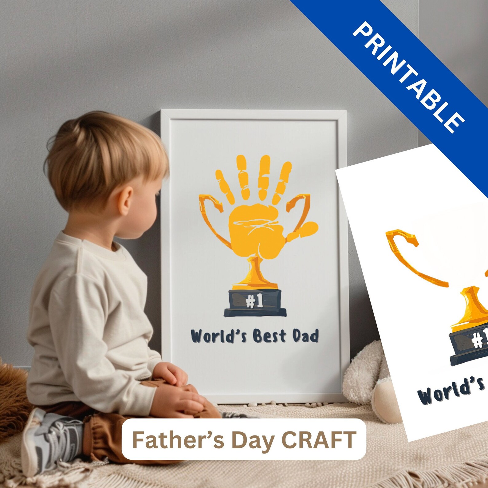 Father's Day Handprint Art, Father's Day Gift, Father's Day Printable ...