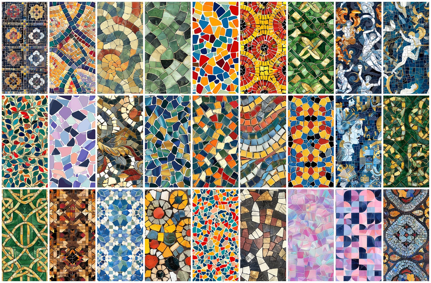 Huge Pack (130 Pcs) of Mosaic Seamless Pattern, Birthday, Scrapbook ...