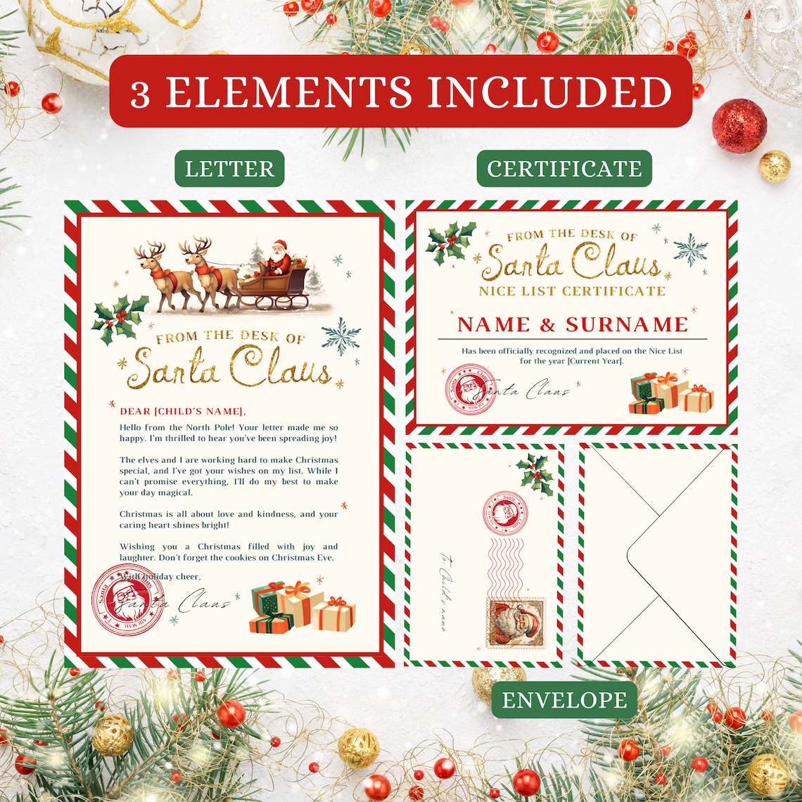 Approved Official Letter From Santa | Nice List Certificate | Christmas ...