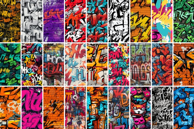 Huge Pack (100+ Pcs) of GRAFFITI Seamless Patterns Backgrounds ...