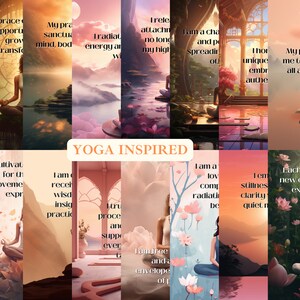 50 Yoga Affirmation Cards Canva Template PDF Printable 2.5 X 3.5 Inch ...