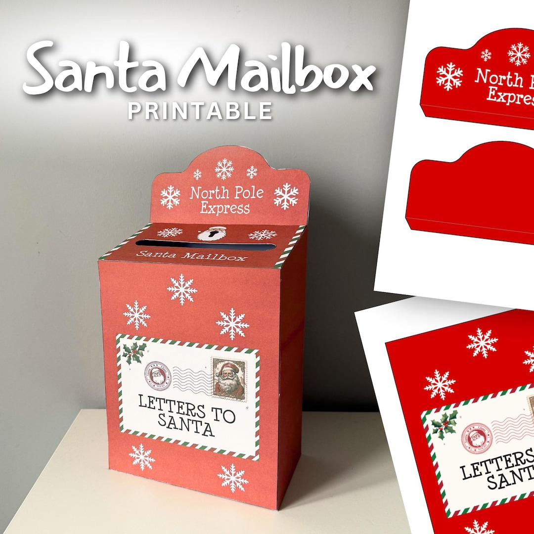 Santa Claus Mailbox, Letter Box, North Pole Express, Letters, Red ...