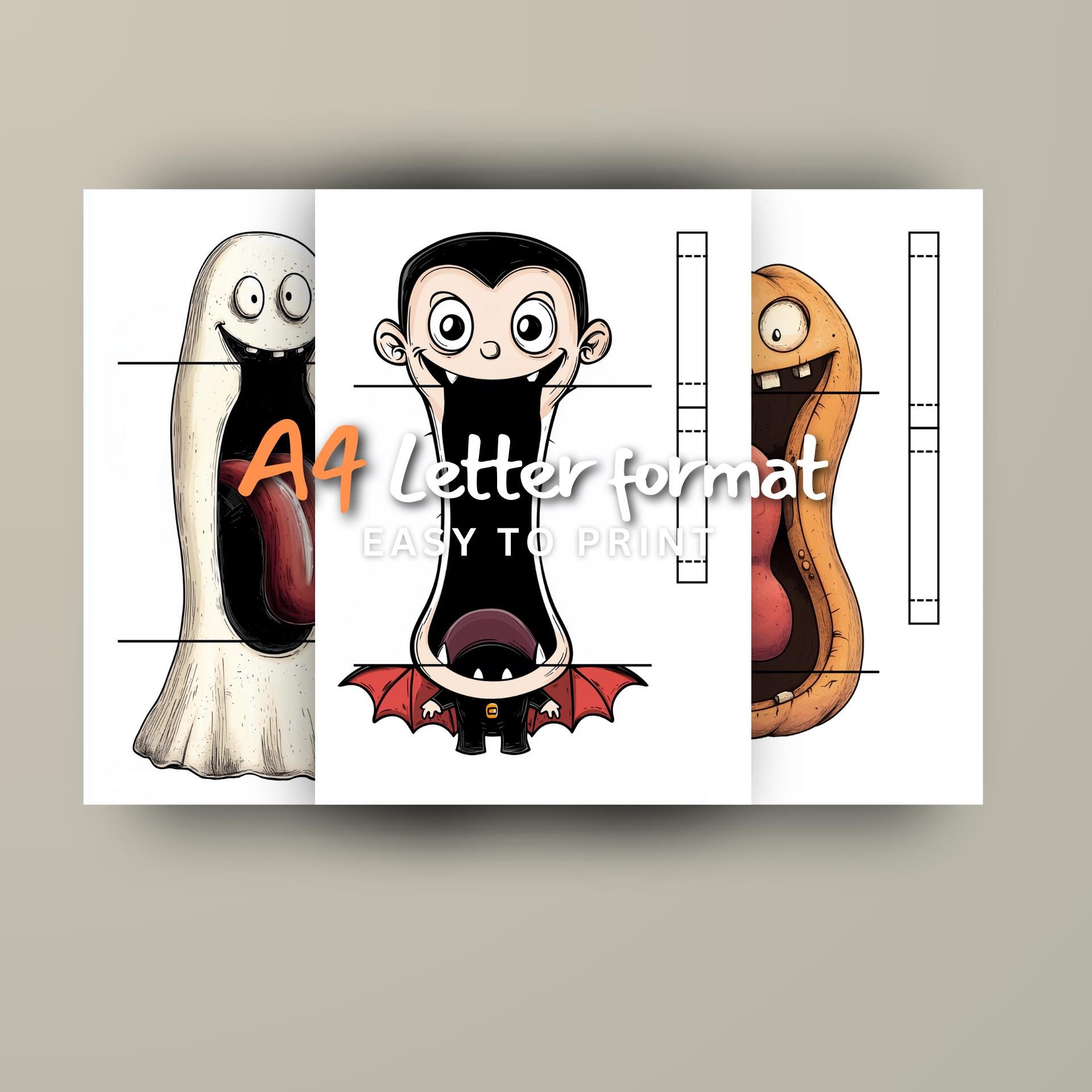 Halloween Puppets Printable - Vampire, Ghost, Frankenstein, Pumpkin ...