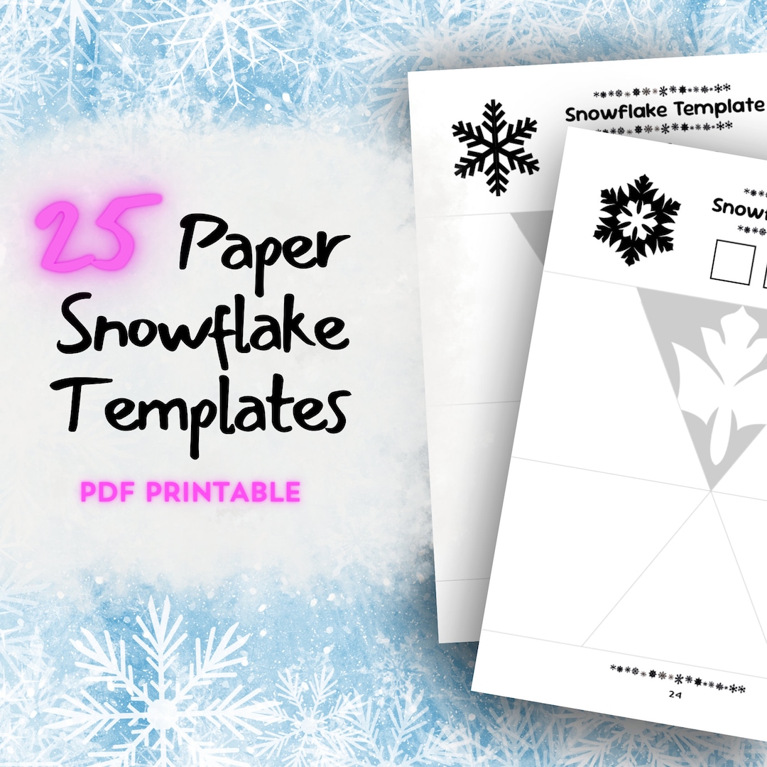 25 PAPER SNOWFLAKES - Paper Snowflake Patterns - Printable DIY- Winter ...