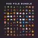 100 Pixel Art Icons - Psd Bundle File + 100 PNG Files, Each in 3 Sizes ...