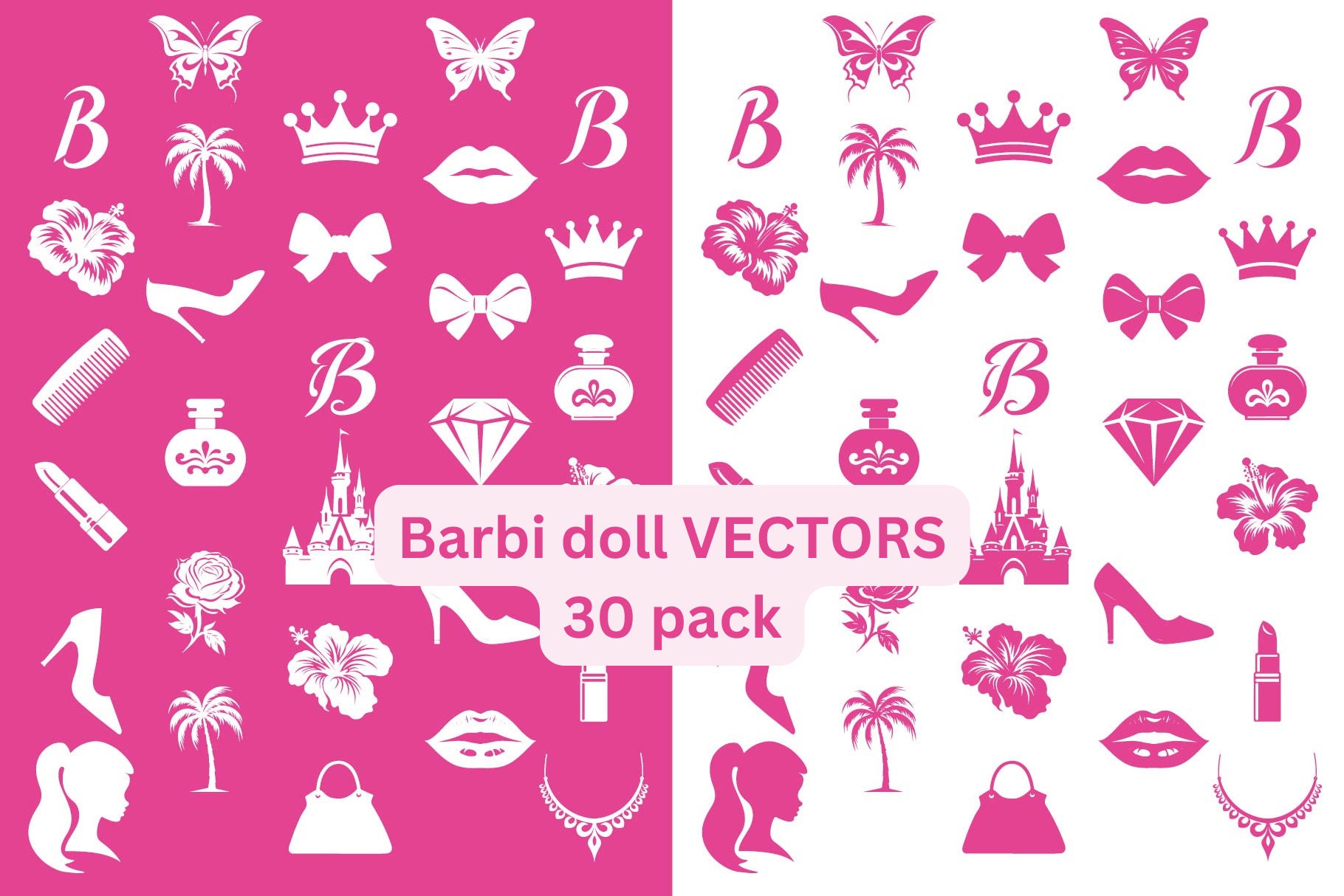 Barbi Doll Symbol Icon Vectors 30 Pack Few Symbols Versions Svg Png No ...