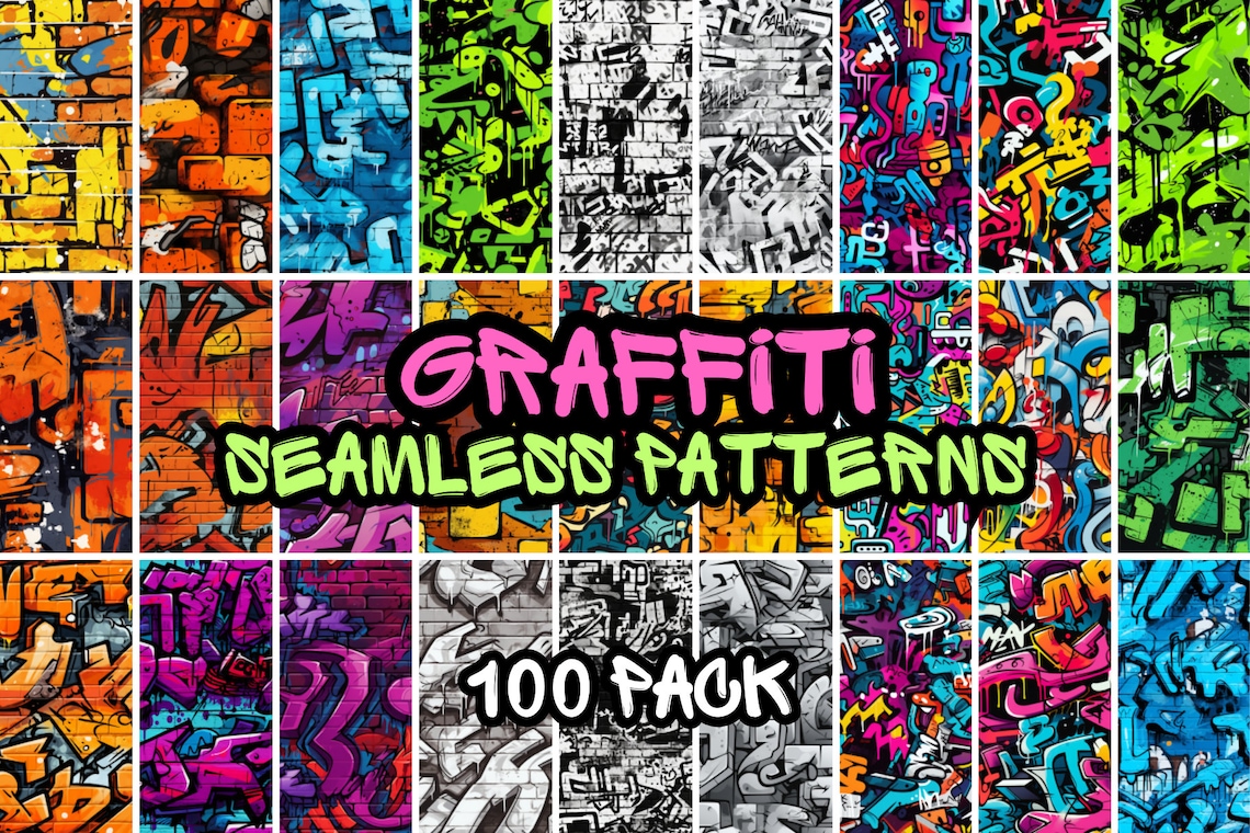 Huge Pack (100+ Pcs) of GRAFFITI Seamless Patterns Backgrounds ...