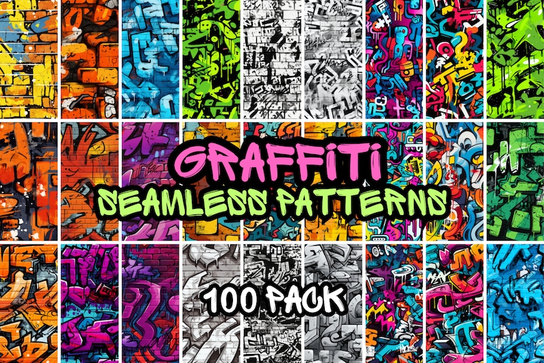 Huge Pack (100+ Pcs) of GRAFFITI Seamless Patterns Backgrounds ...