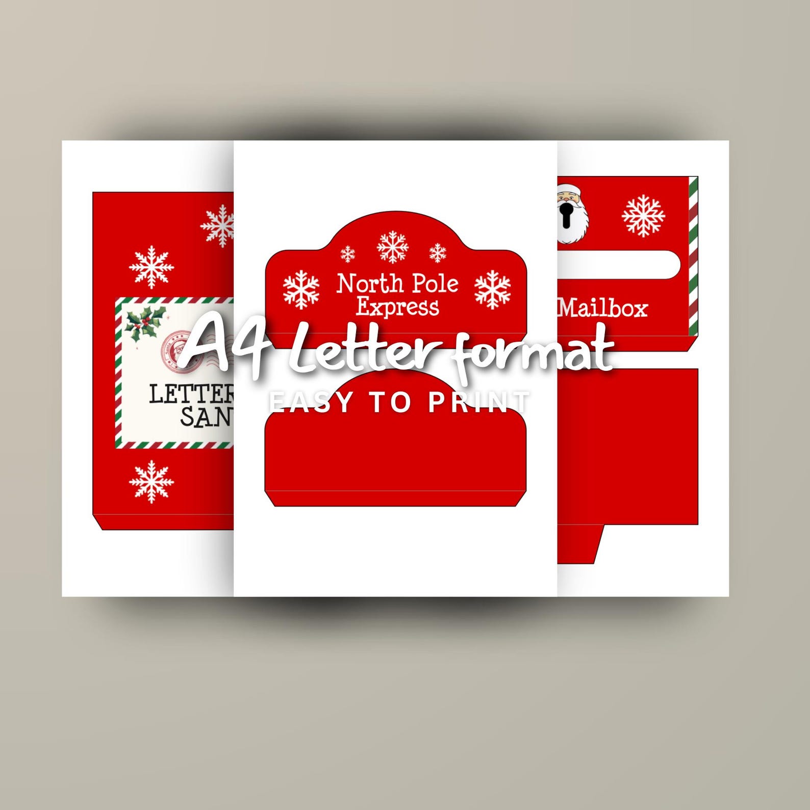 Santa Claus Mailbox, Letter Box, North Pole Express, Letters, Red ...