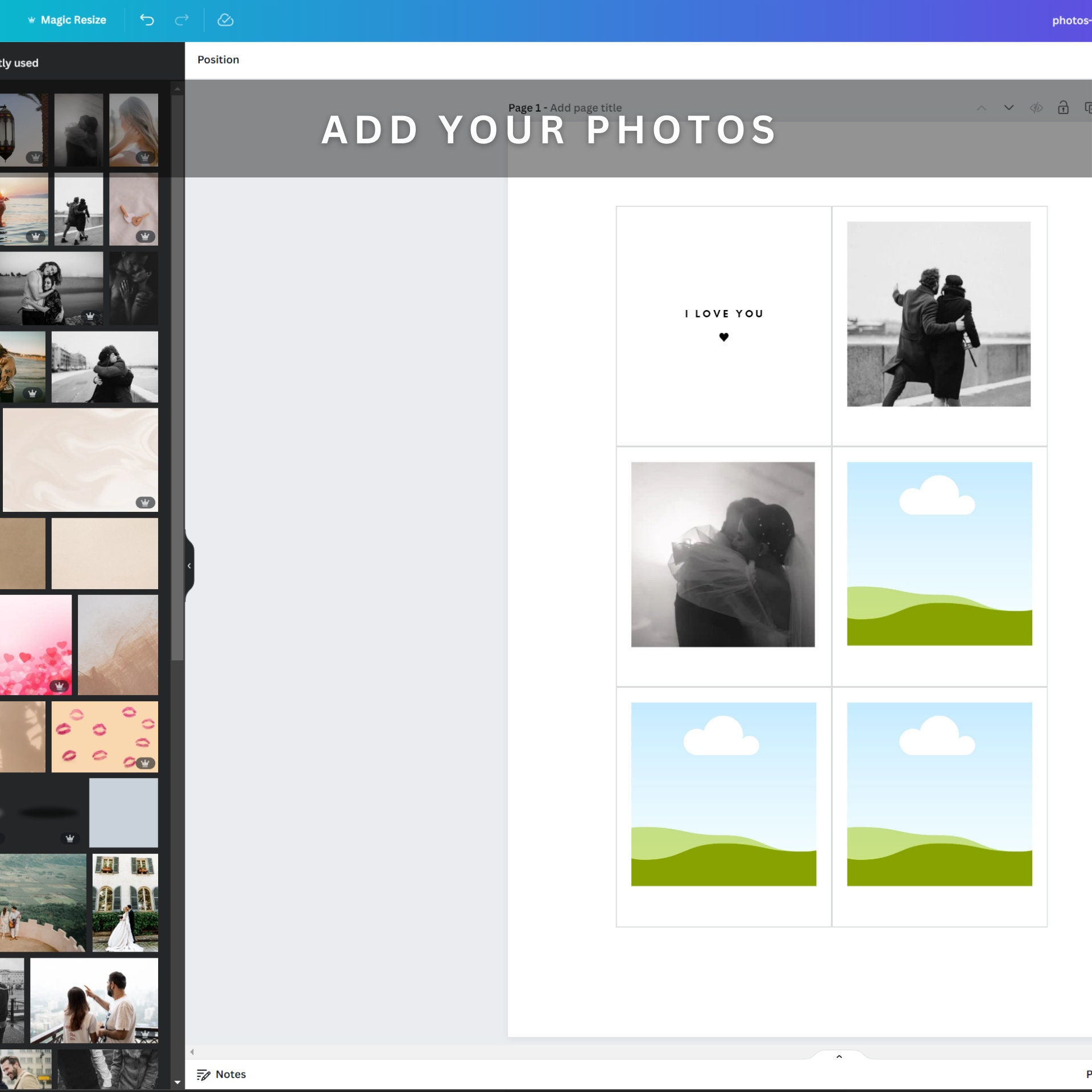 Photos Box Canva Template, Personalized Gift, Valentine's Day, Birthday ...