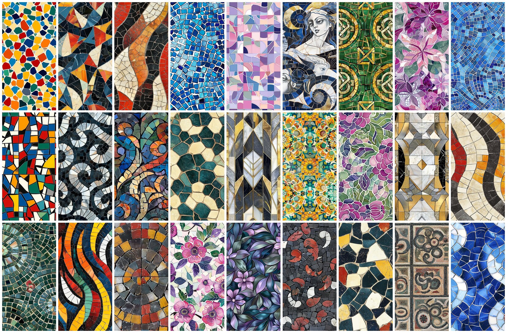 Huge Pack (130 Pcs) of Mosaic Seamless Pattern, Birthday, Scrapbook ...