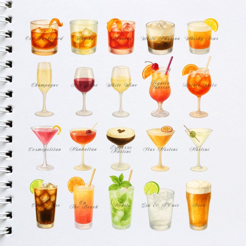 Cocktail Clipart, Cocktails PNG, Signature Drink Sign Wedding Drink ...