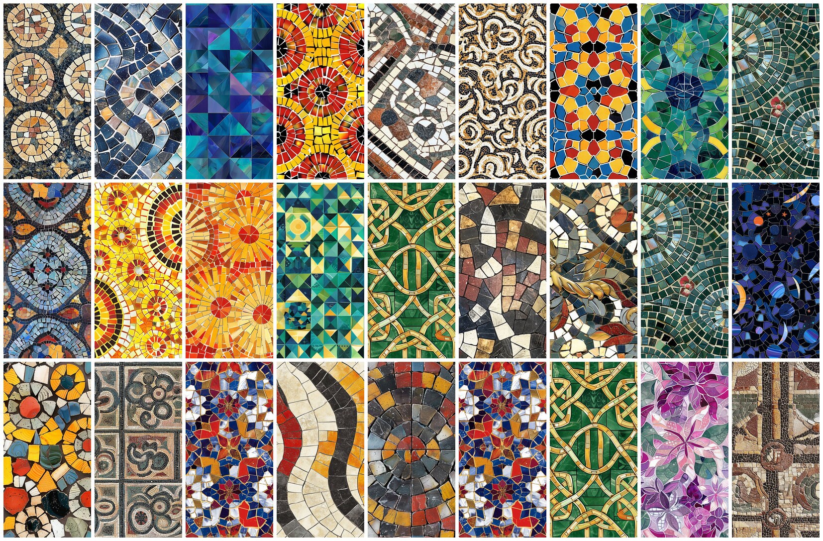 Huge Pack (130 Pcs) of Mosaic Seamless Pattern, Birthday, Scrapbook ...