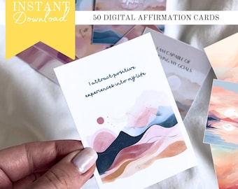 Affirmation Cards, Positive Quote Flash Cards, Affirmations Cards, Self ...