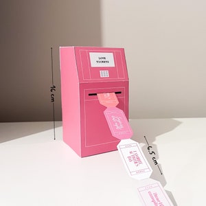 Printable Love Coupon Tickets Machine for Him Her, Editable Canva ...