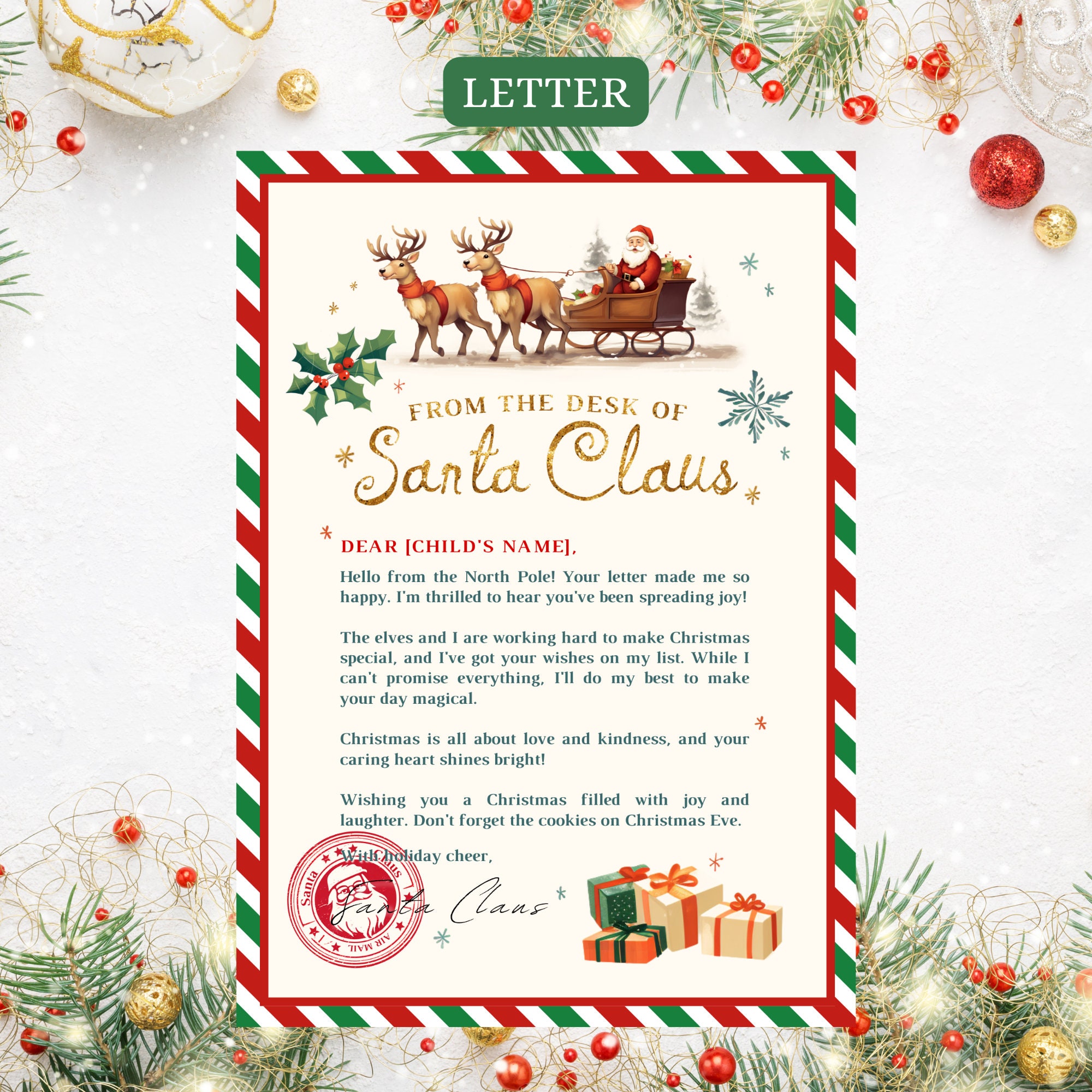 Approved Official Letter From Santa | Nice List Certificate | Christmas ...