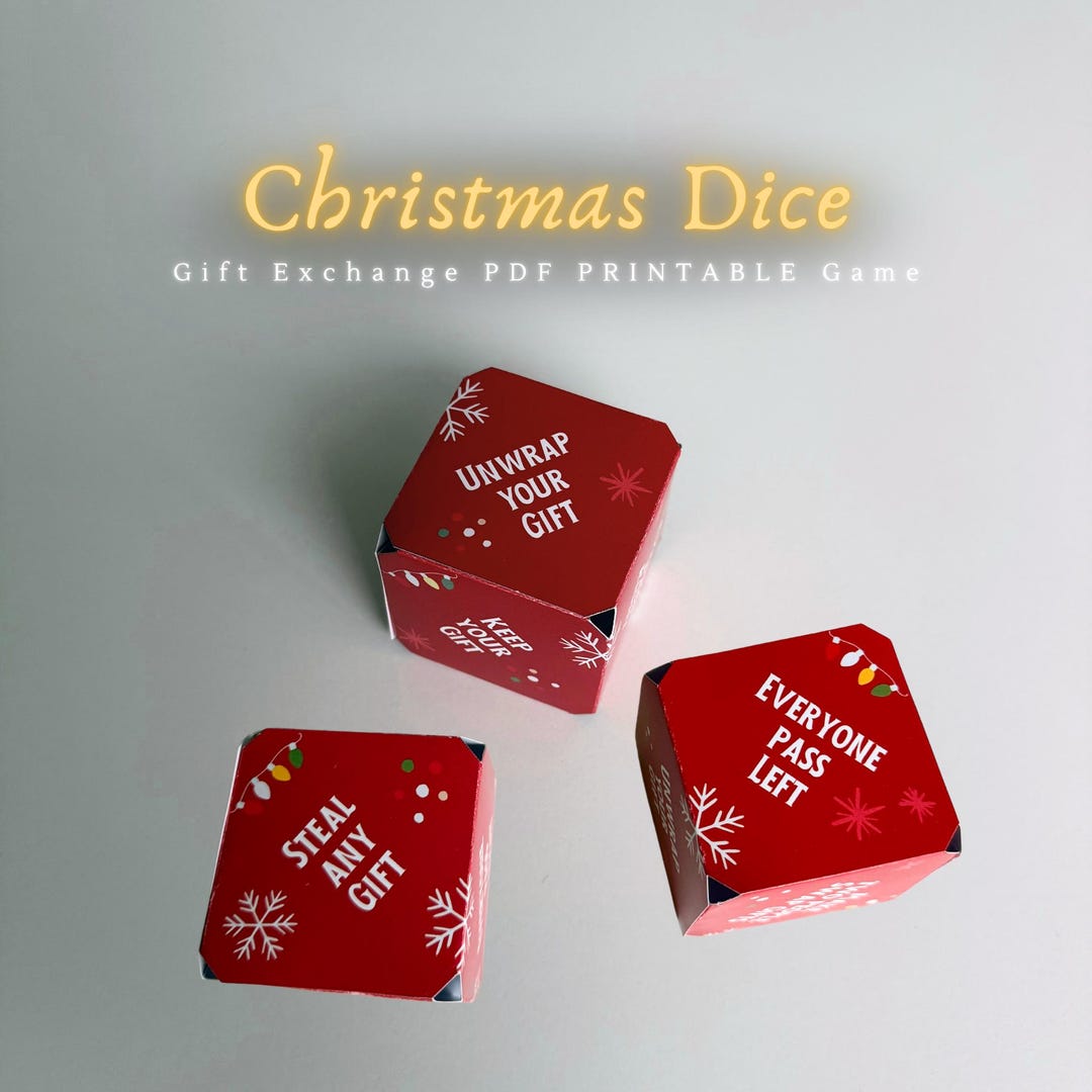 Christmas Dice Game Printable Christmas Gift Exchange Game, Christmas ...