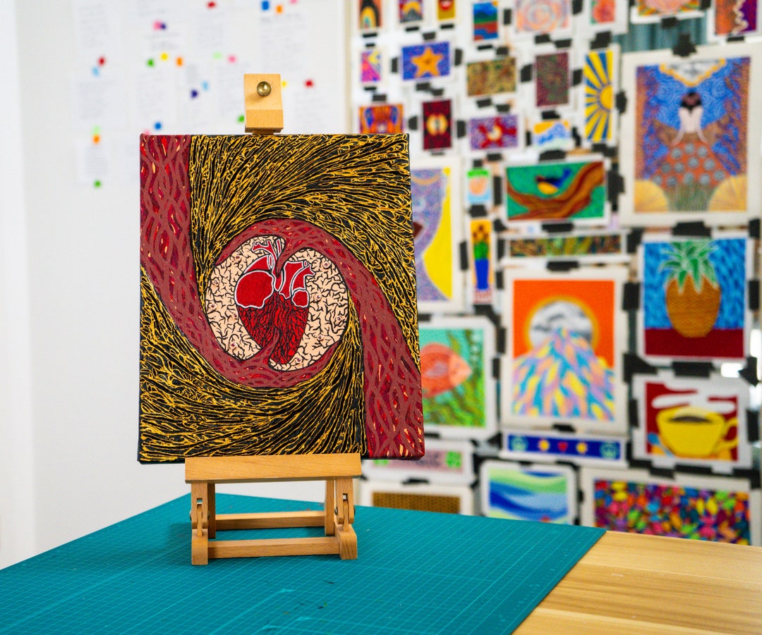 Heart in Hand Art Painting of Hands Red Heart Painting Love Art Gallery ...