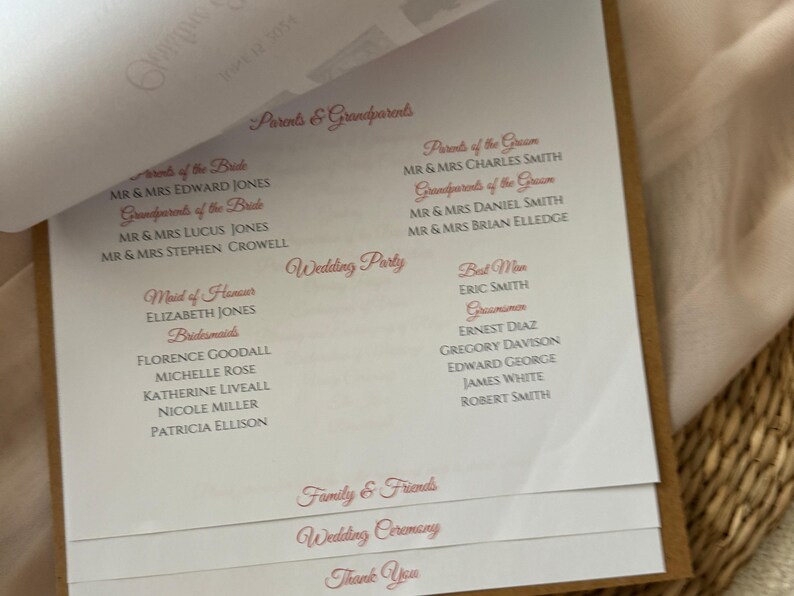 Wedding Program | Layered Pages | Ceremony | Bridal/wedding Party ...