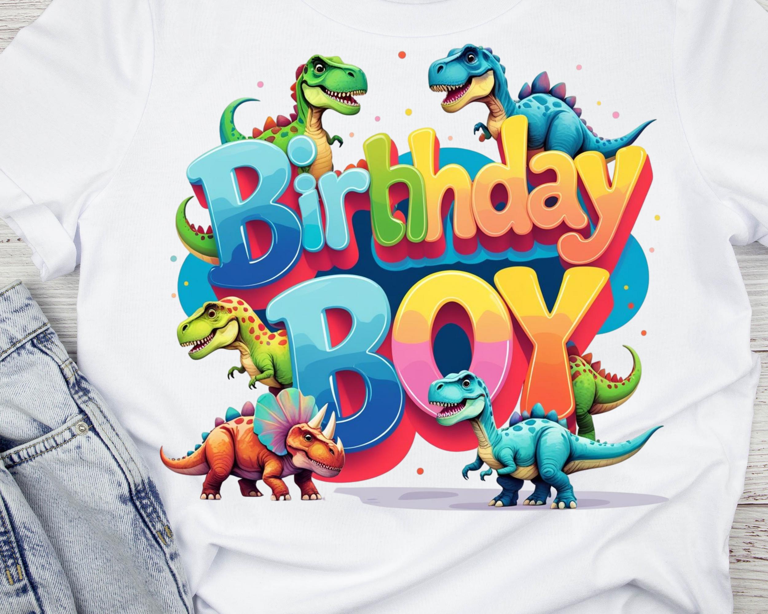 Dinosaur Birthday Boy PNG, T-REX Birthday Png, Birthday Boy Dinosaur ...