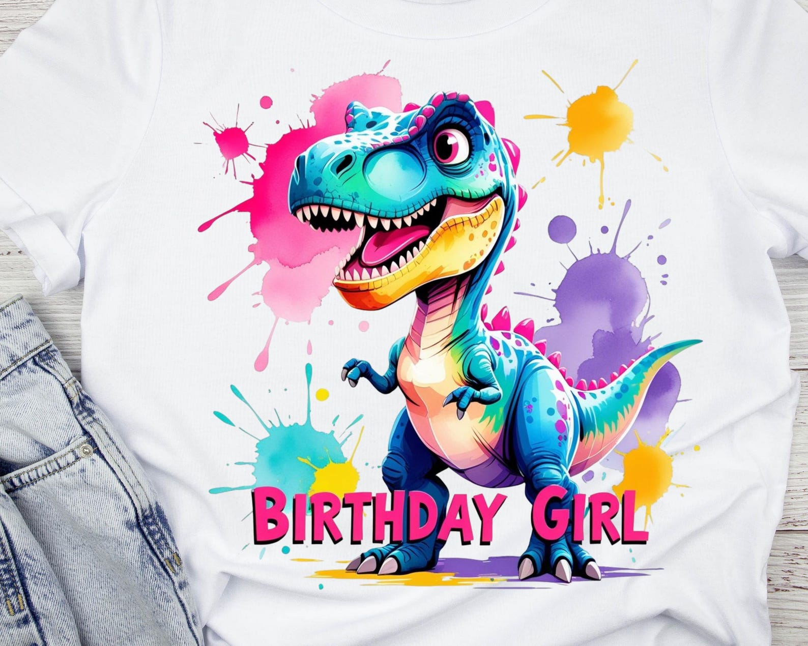 Dinosaur Birthday Girl PNG, T-REX Birthday Png, Birthday Girl Dinosaur ...