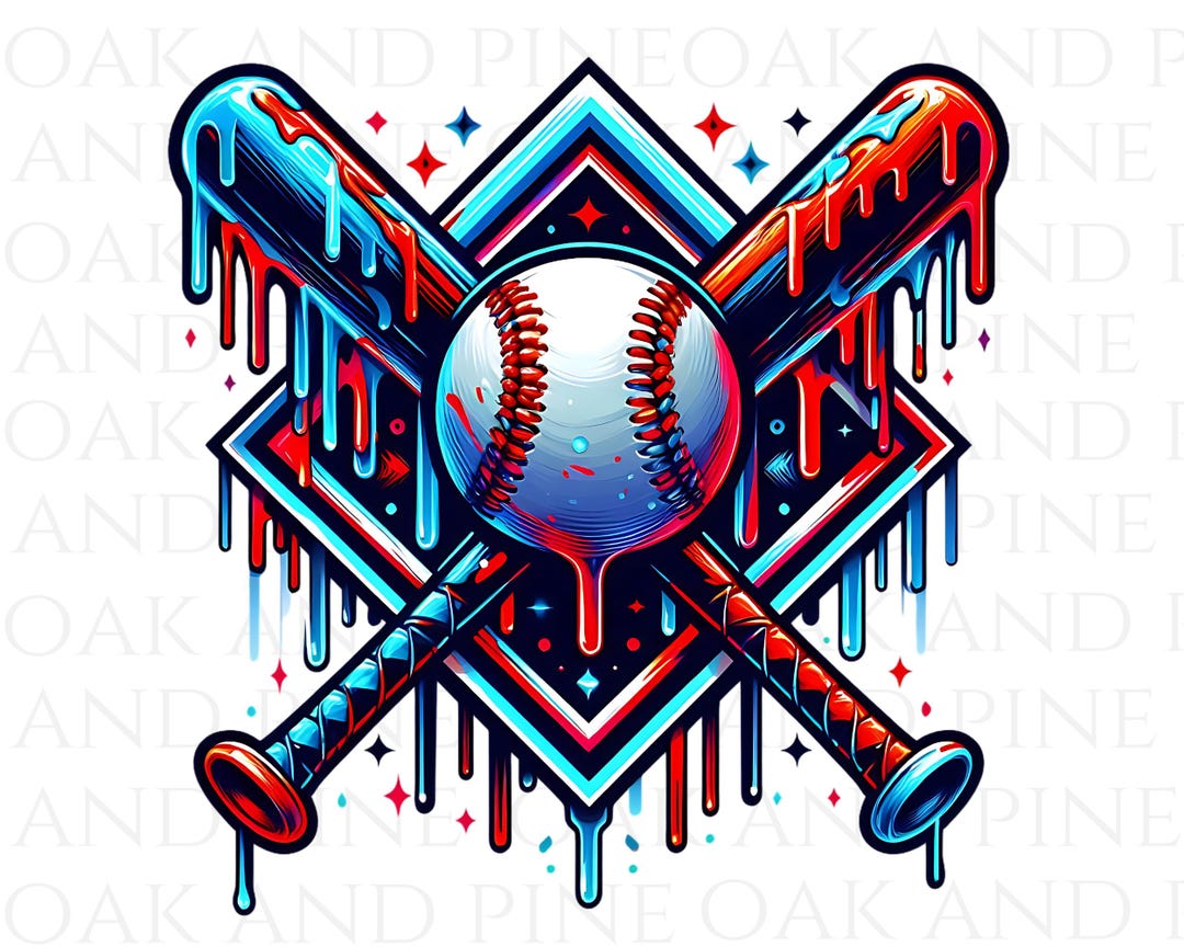 Neon Drip Baseball Bat Png, Baseball Bat Drip Clipart PNG, Trendy ...