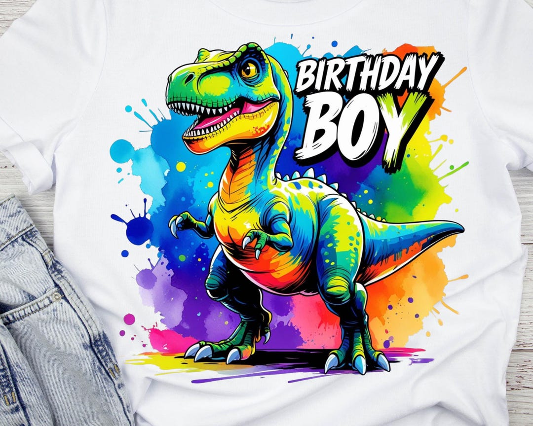 Dinosaur Birthday Boy PNG, T-REX Birthday Png, Birthday Boy Dinosaur ...