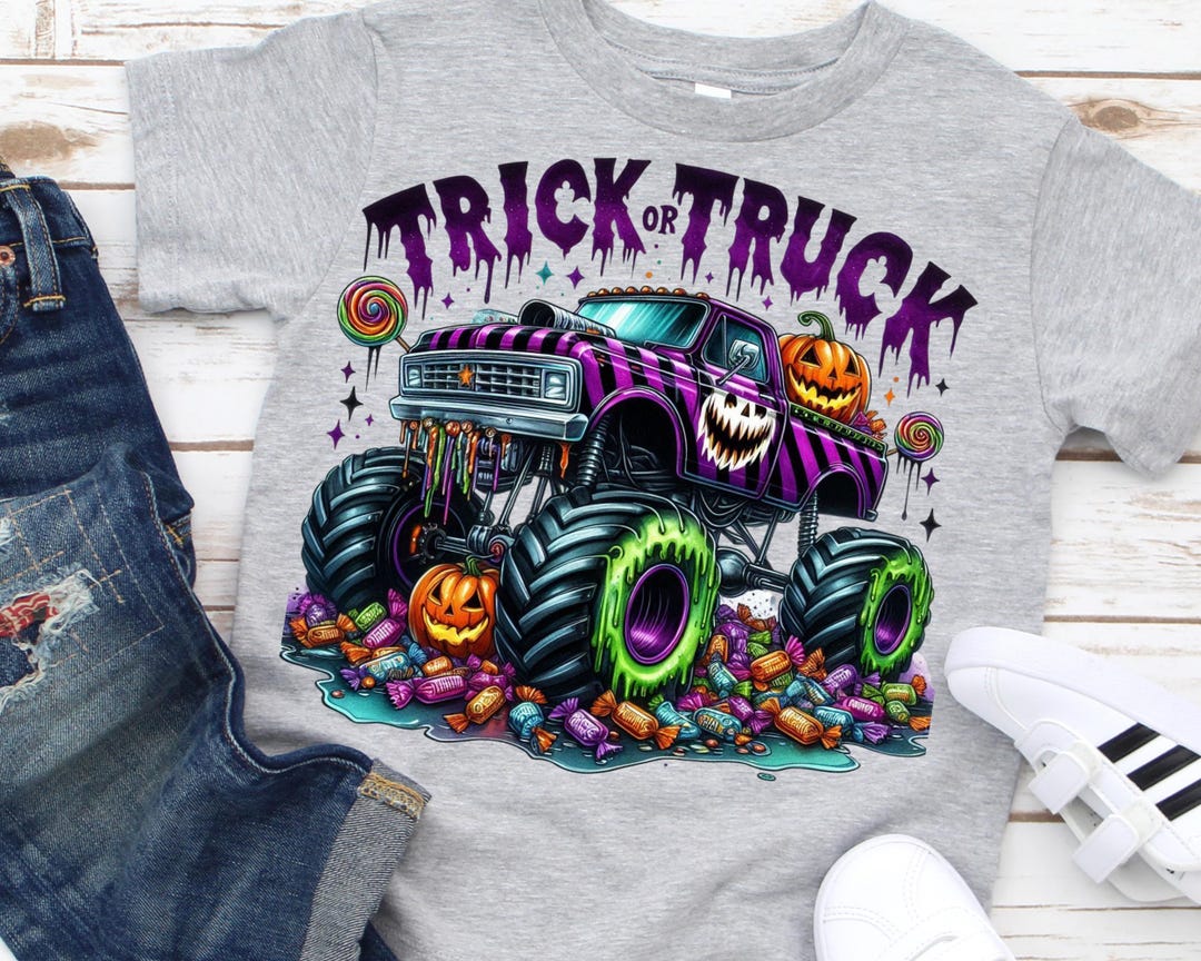 Boy Halloween PNG, Halloween Monster Truck Png, Trick or Truck Png ...