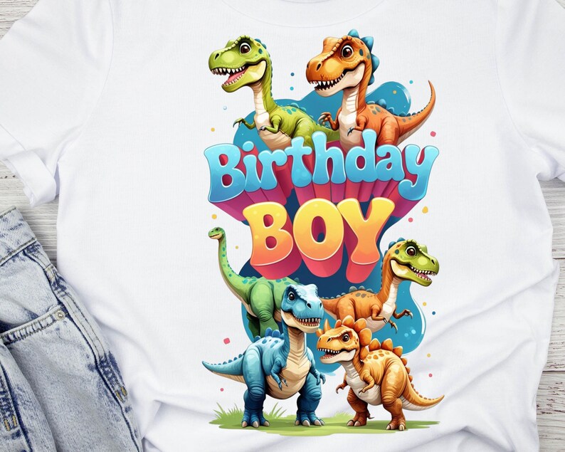 Dinosaur Birthday Boy PNG, T-REX Birthday Png, Birthday Boy Dinosaur ...